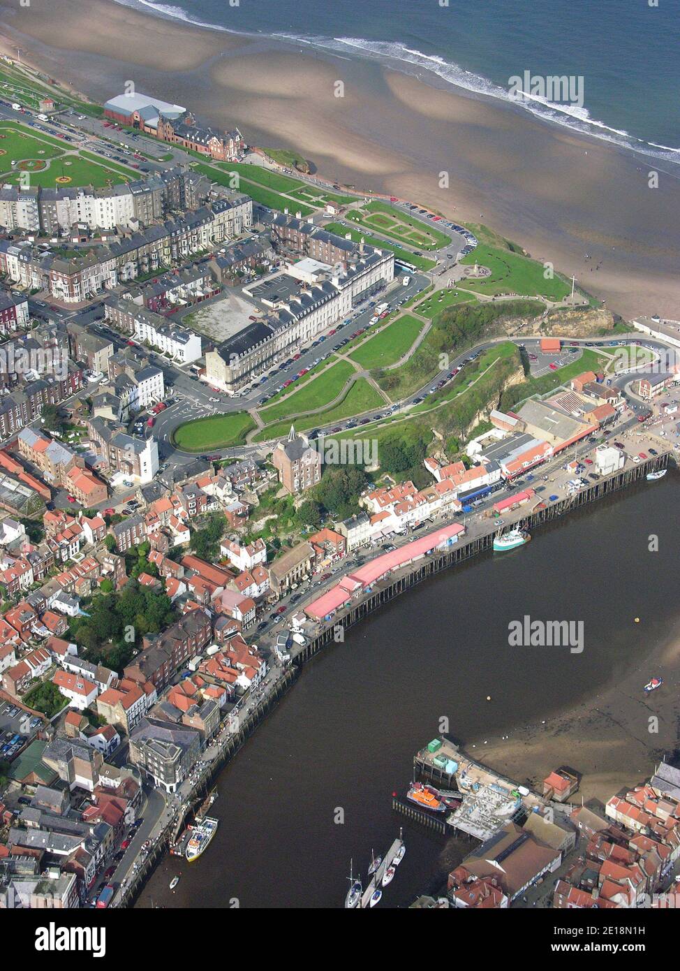 aerial view of The Royal Hotel and area around the Captain Cook ...