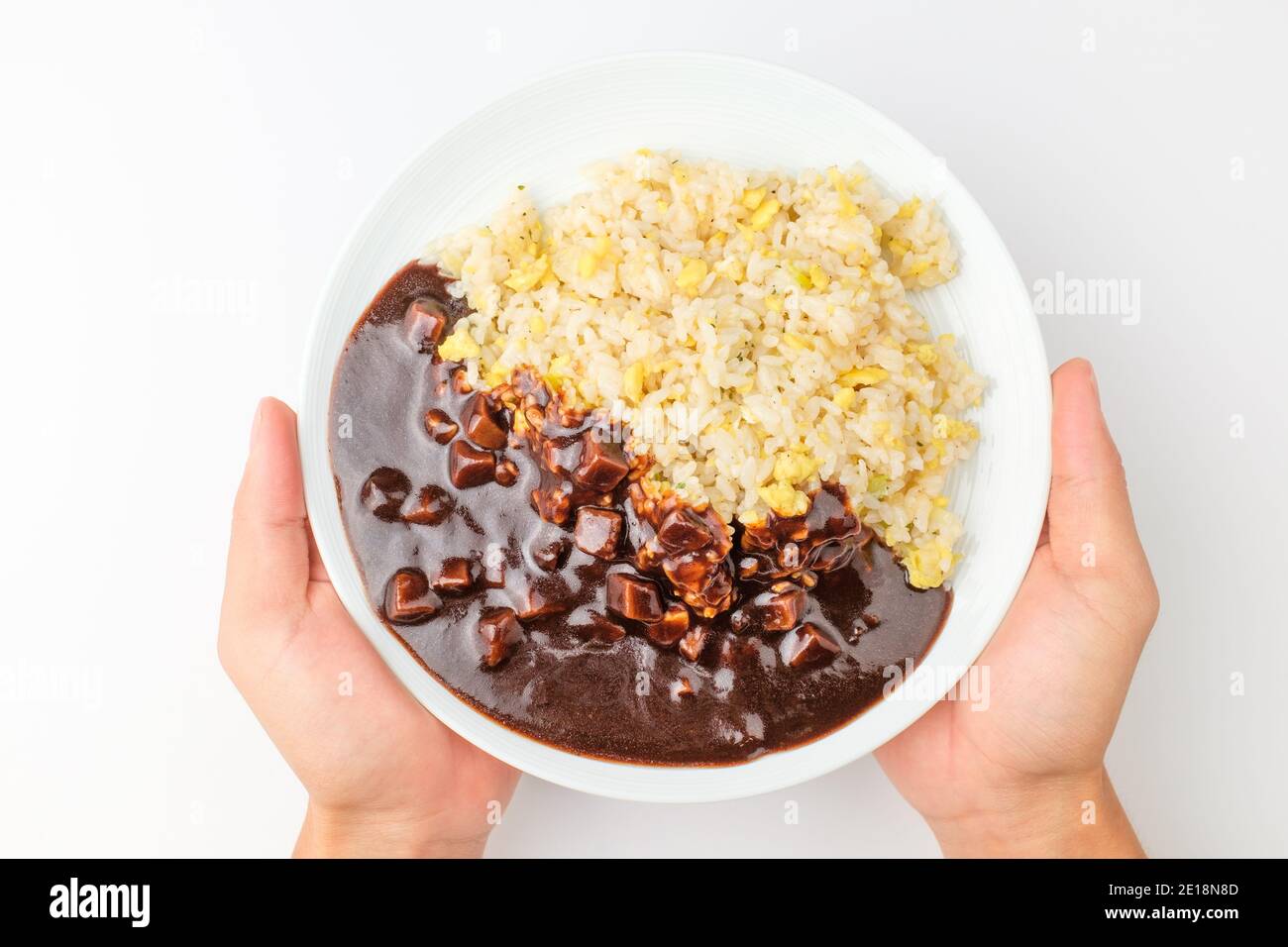 Jajang rice on white background Stock Photo - Alamy