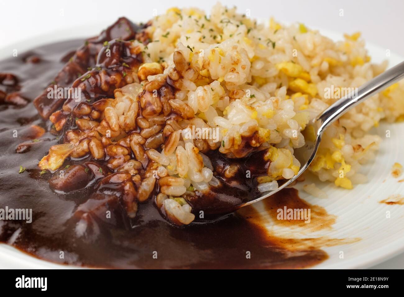 Jajang rice on white background Stock Photo - Alamy