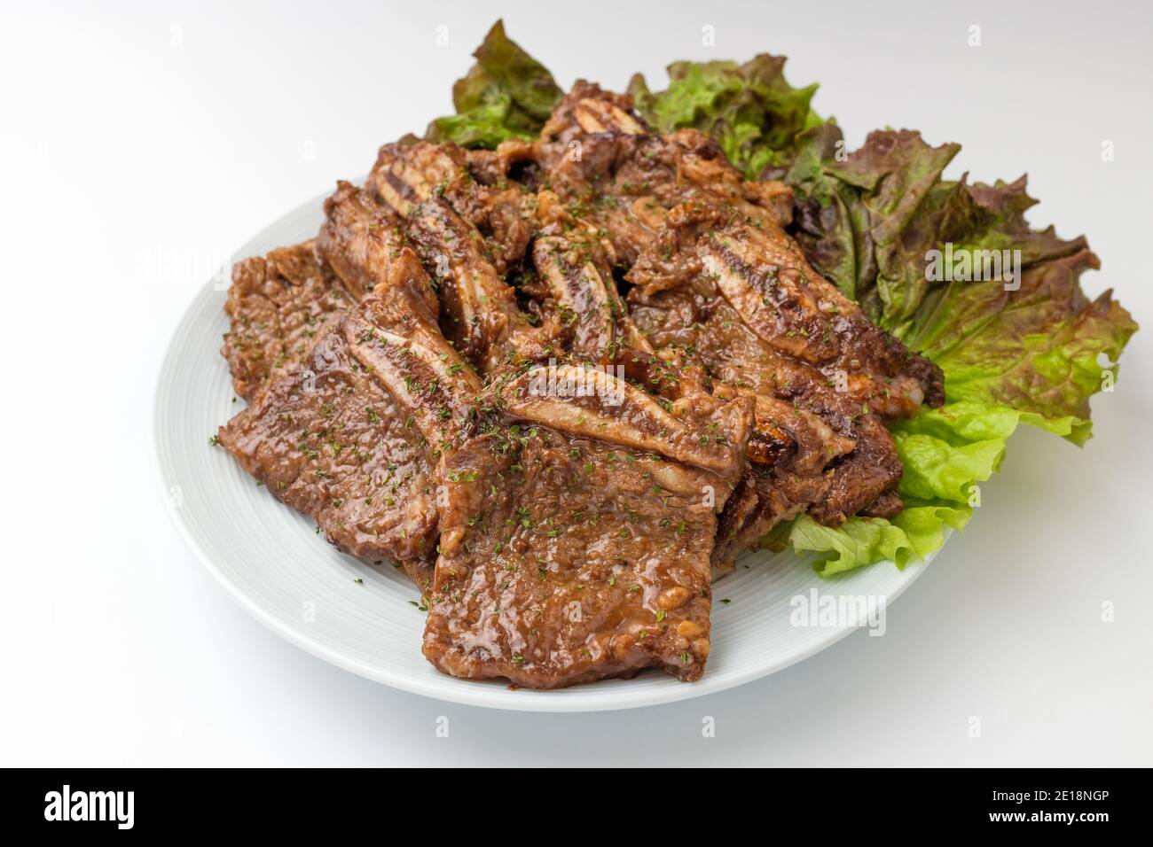 LA ribs on white background Stock Photo - Alamy