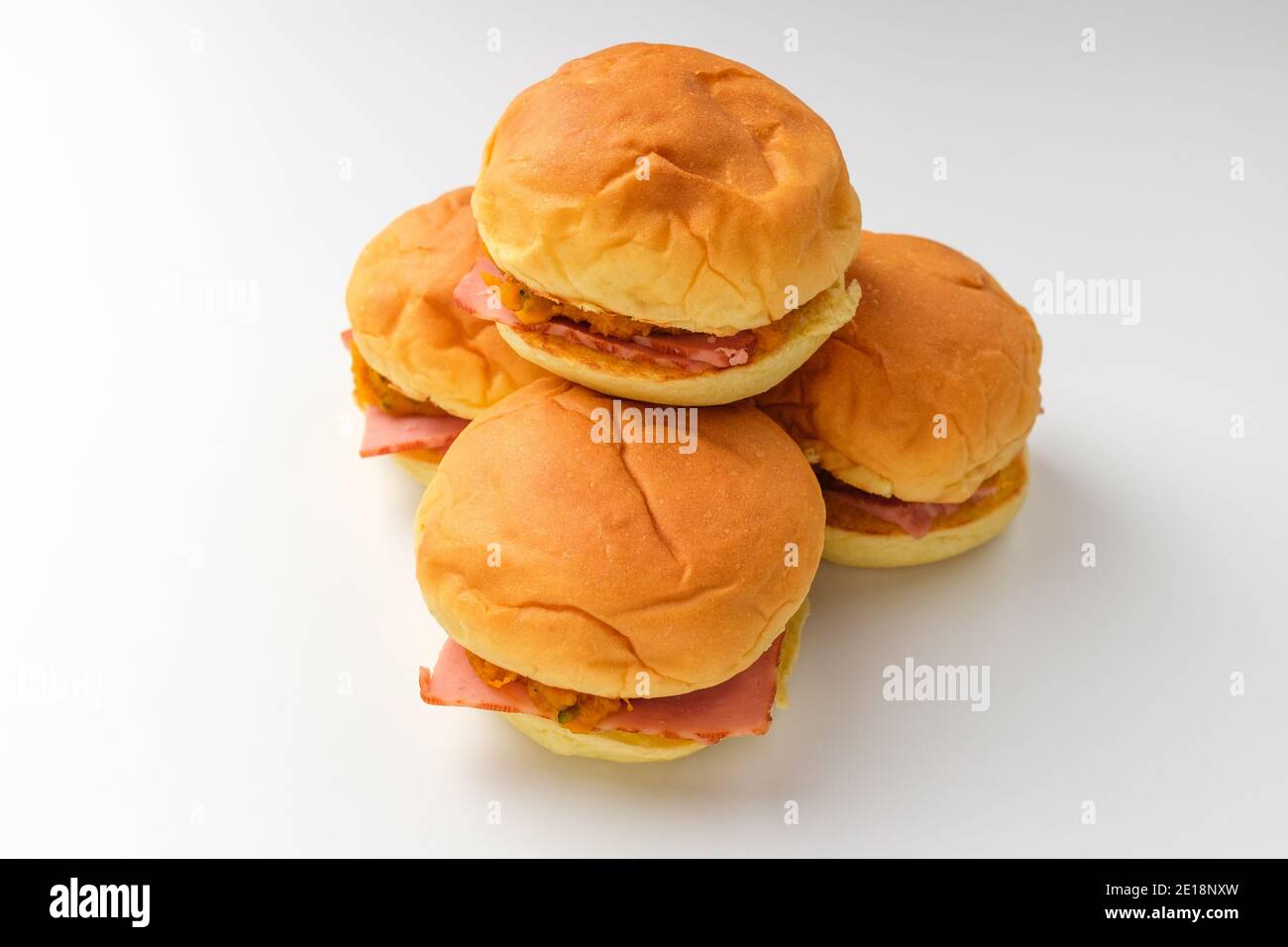 Ham cheese sandwich on white background Stock Photo - Alamy