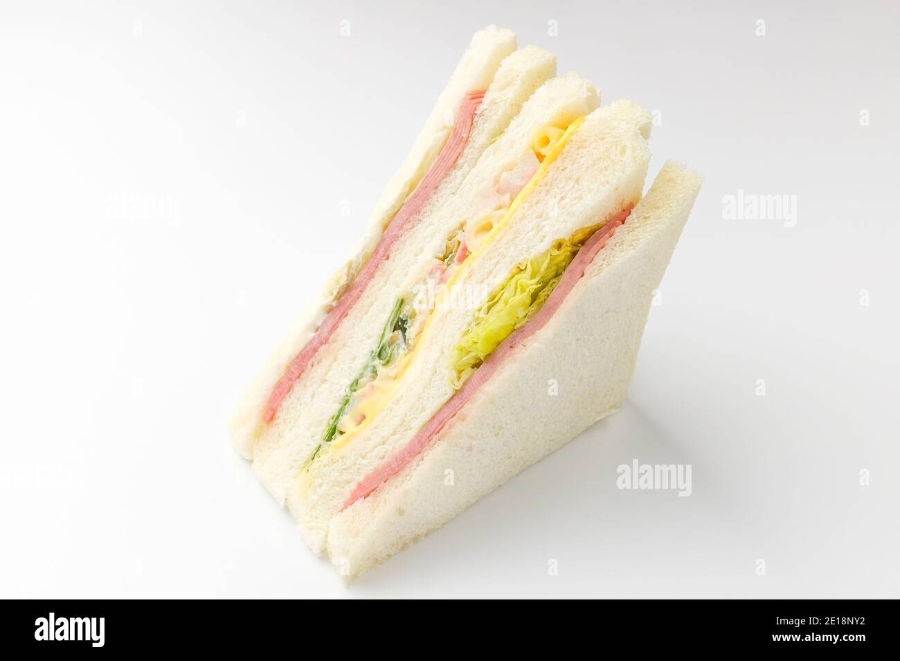 Ham cheese sandwich on white background Stock Photo - Alamy