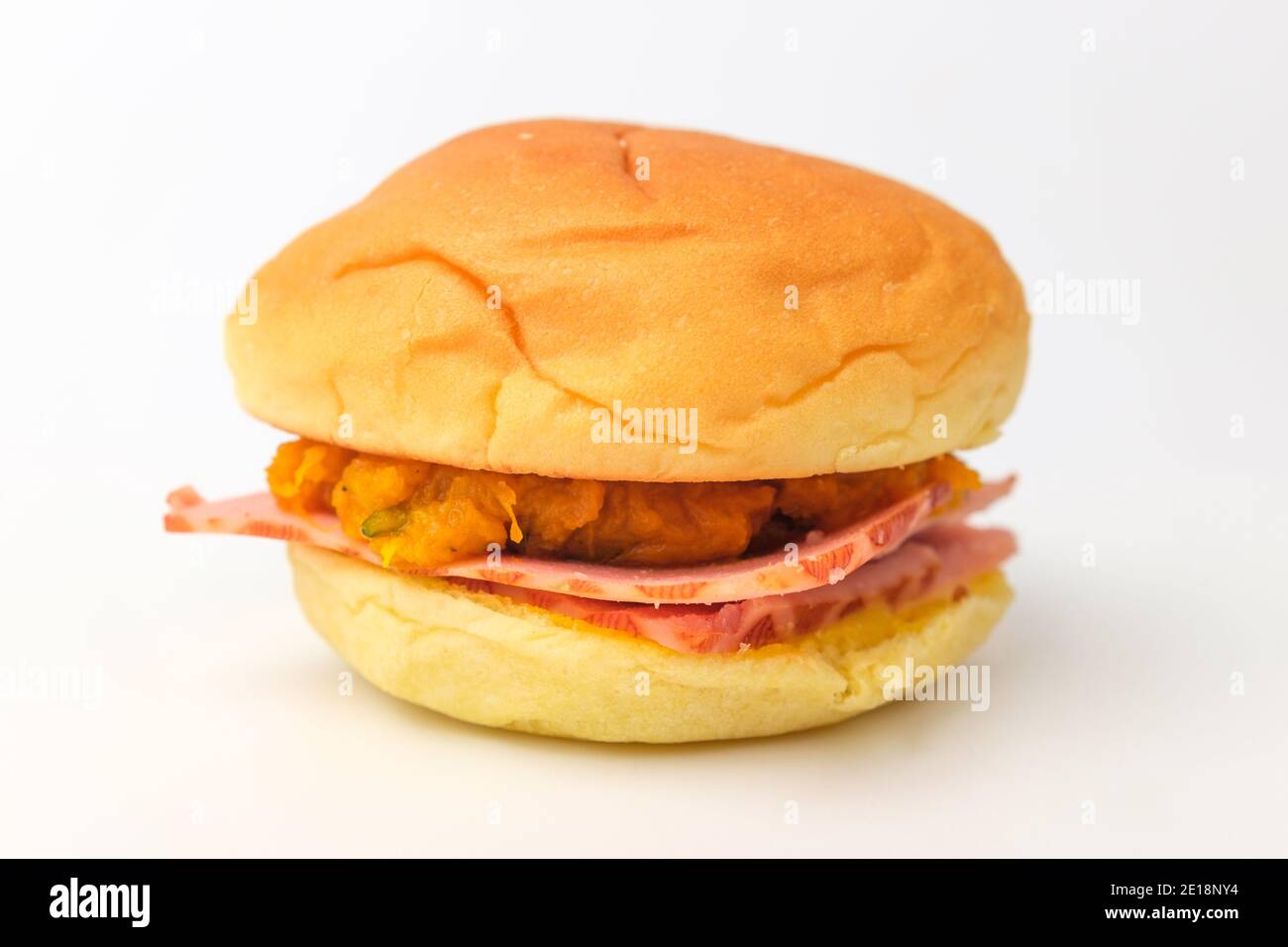 Ham cheese sandwich on white background Stock Photo - Alamy