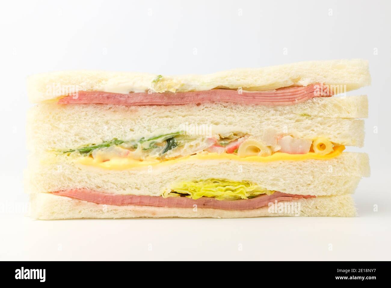 Ham cheese sandwich on white background Stock Photo - Alamy