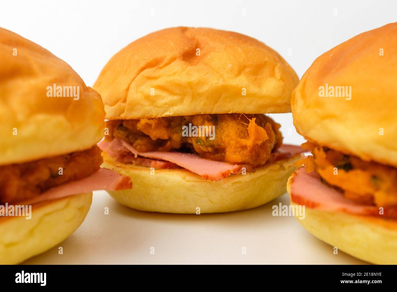Ham cheese sandwich on white background Stock Photo - Alamy