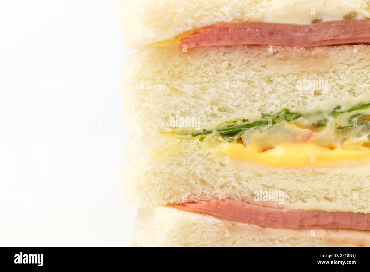 Ham cheese sandwich on white background Stock Photo - Alamy