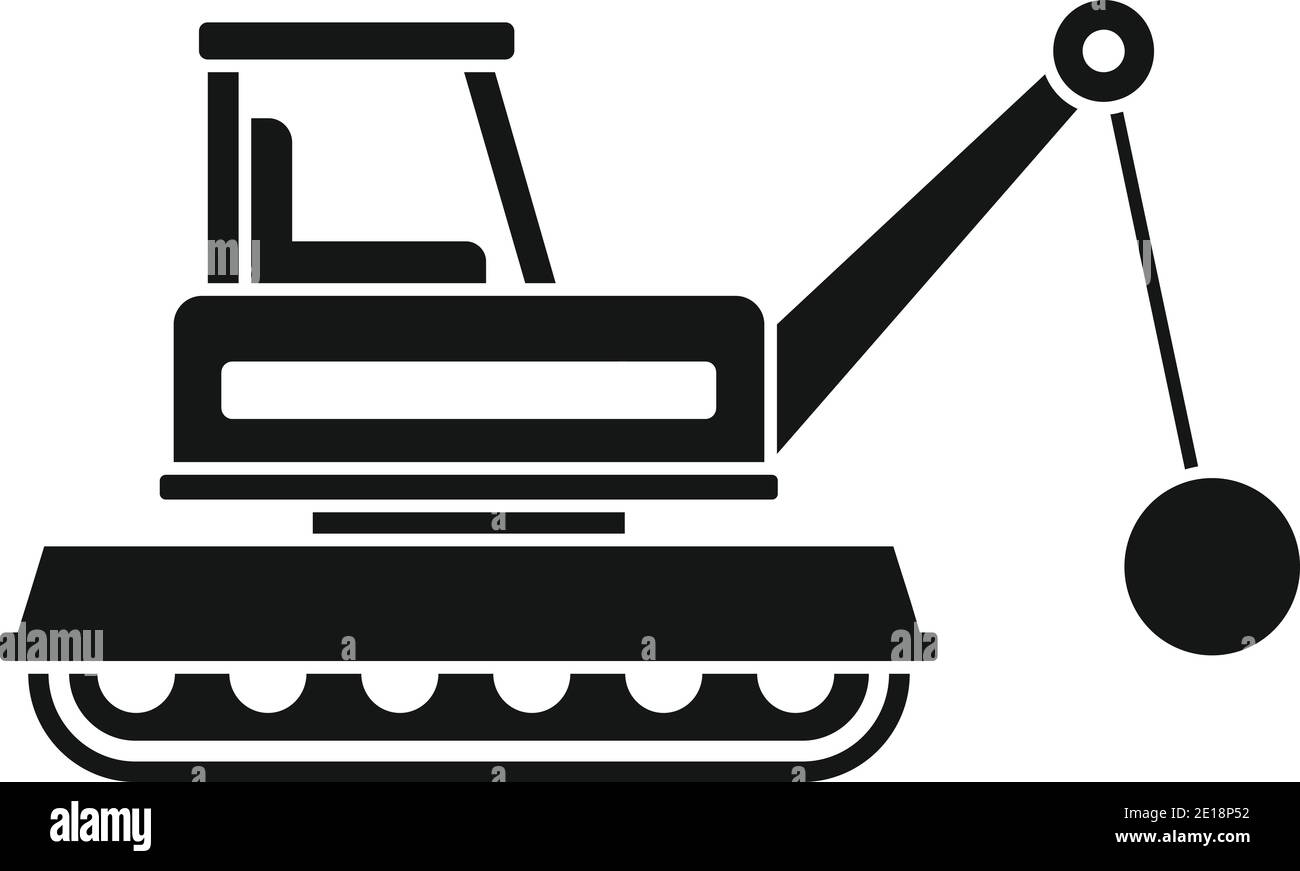Demolition heavy machine icon, simple style Stock Vector Image & Art ...