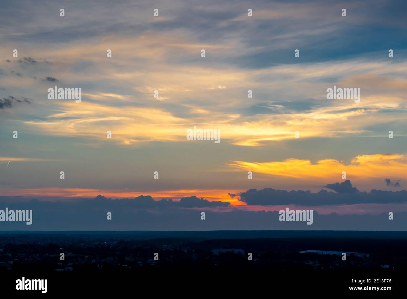 Clouds are rising over the horison on sunrise Stock Photo - Alamy