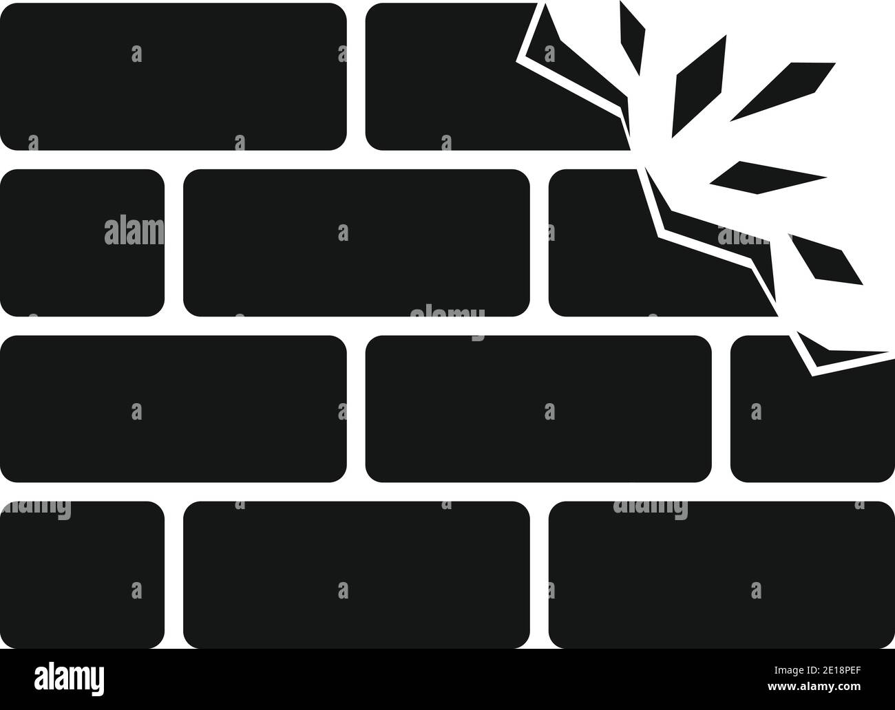 Demolition brick wall icon, simple style Stock Vector Image & Art - Alamy