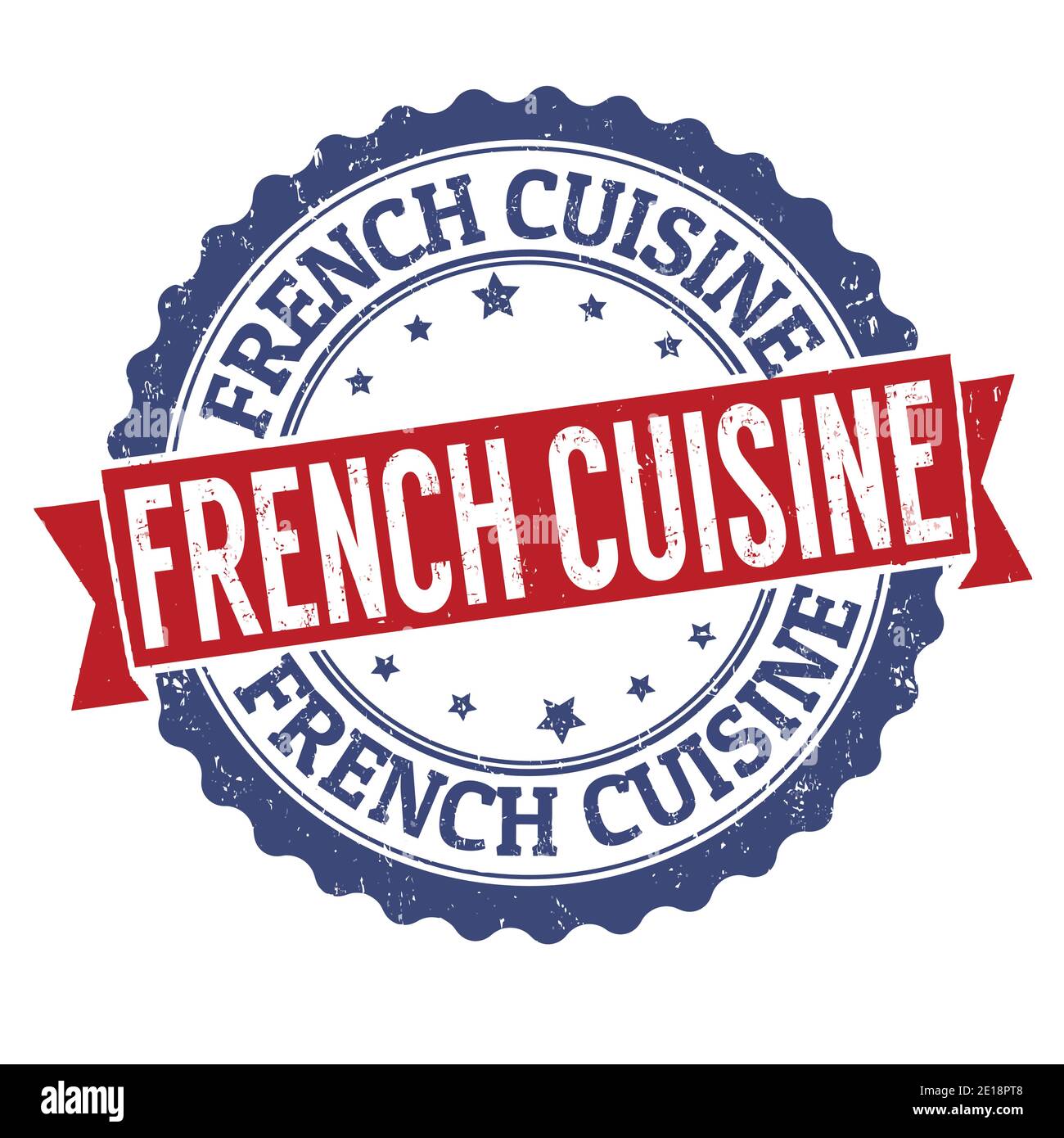 French cuisine grunge rubber stamp on white background, vector ...