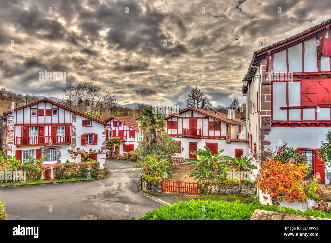 VIllage of Ainhoa, Basque Country, HDR Image Stock Photo - Alamy