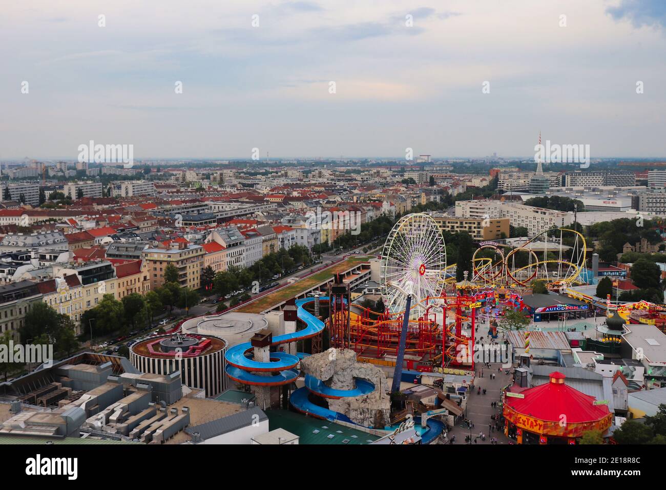 Aerial view of Prater amusement park in Vienna, Austria Stock Photo - Alamy