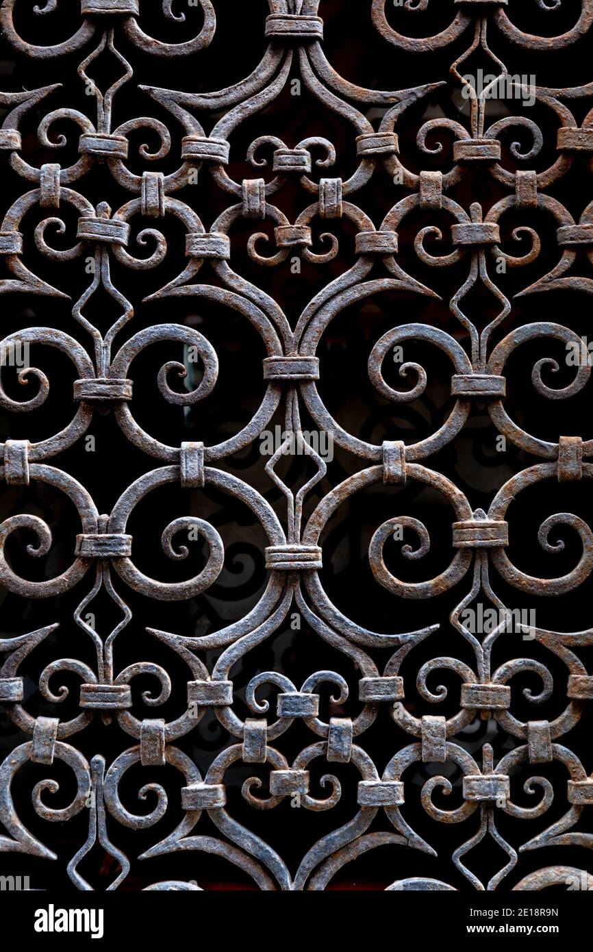 Door screen pattern in Venice Italy. Background of rustic architecture ...