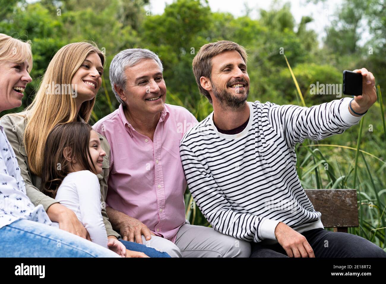 Family taking selfie Stock Photo - Alamy