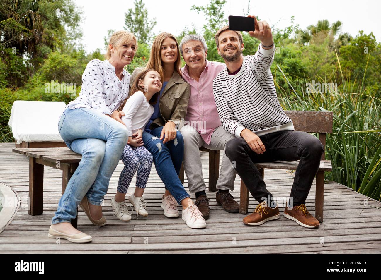 Family taking selfie Stock Photo - Alamy
