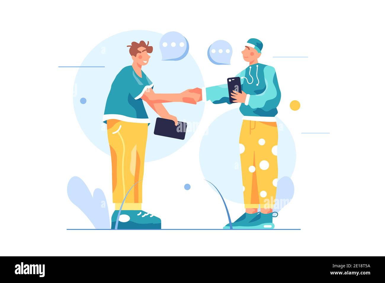 Two hands greeting Stock Vector Images - Alamy