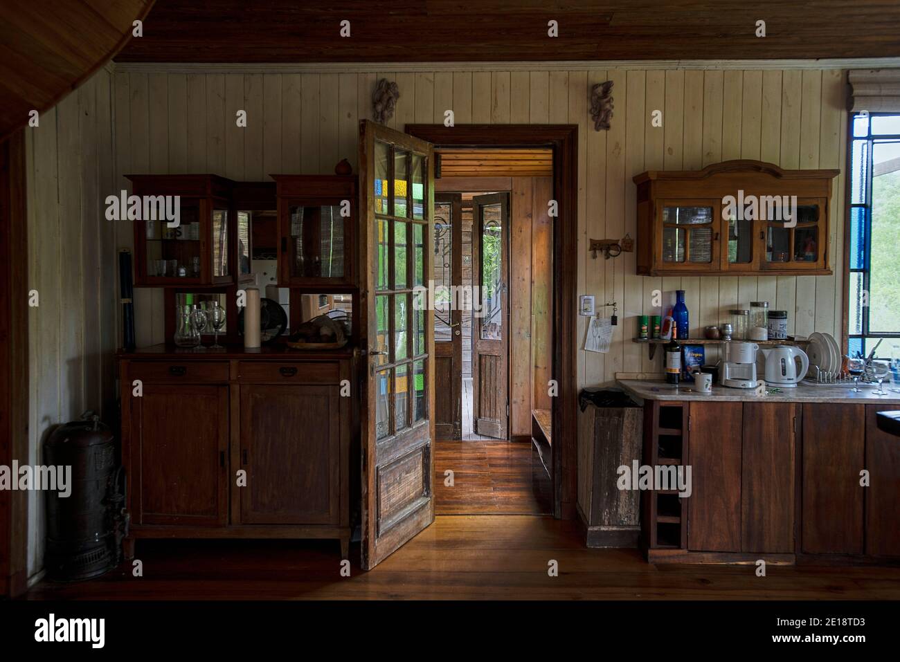 Interior view of stilt hut Stock Photo - Alamy