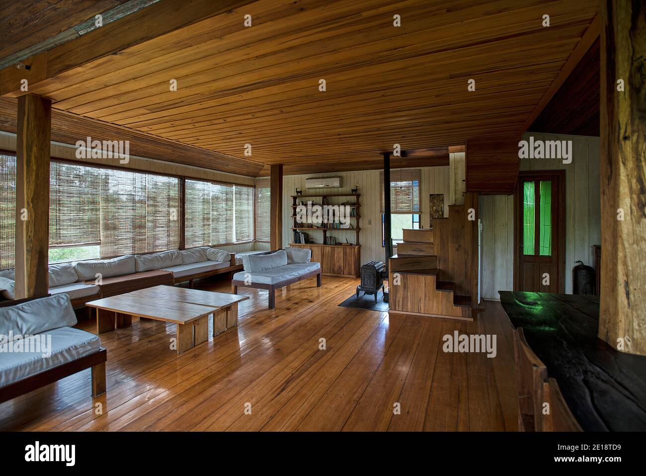 Interior view of stilt hut Stock Photo - Alamy