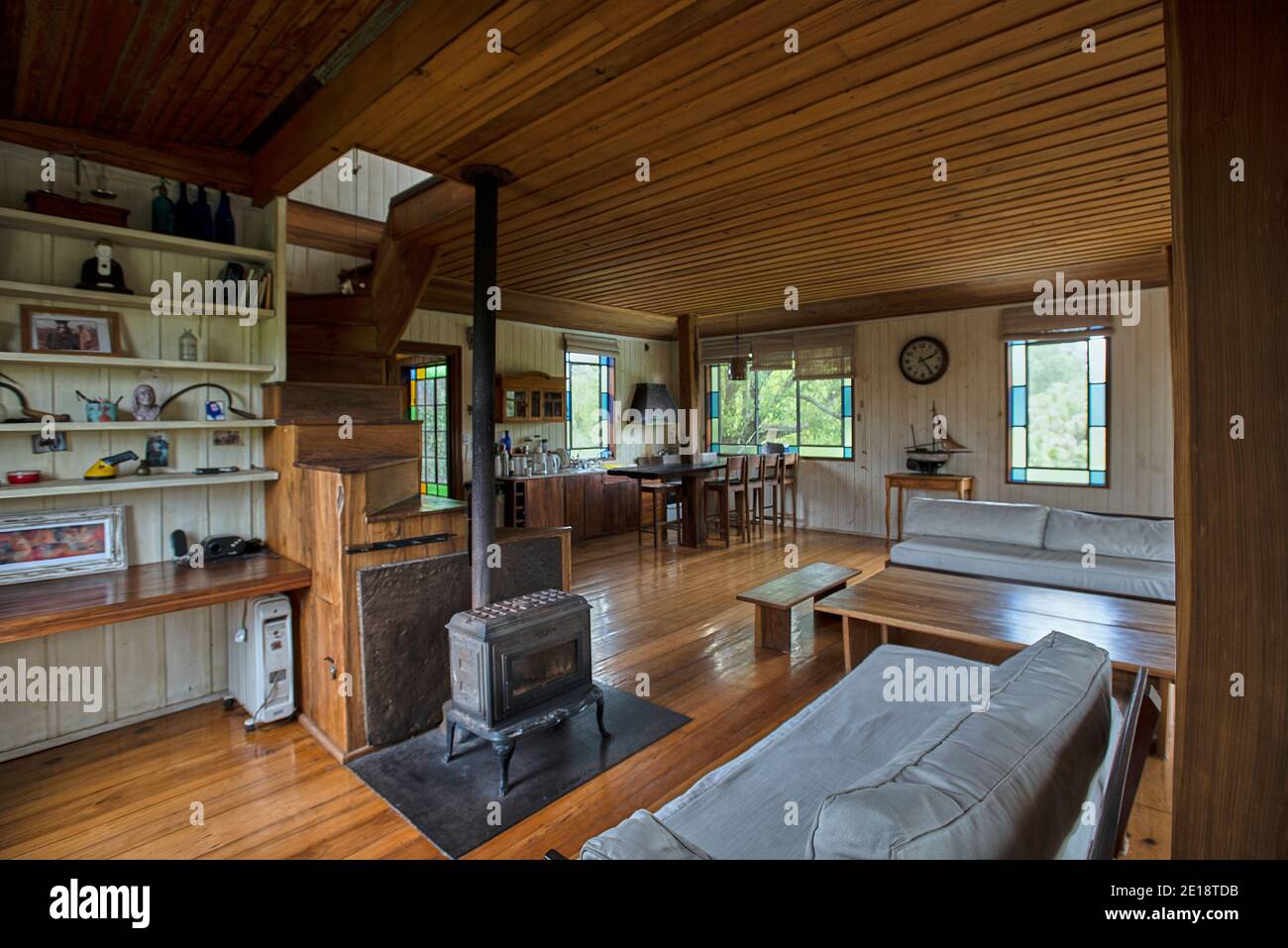 Interior view of stilt hut Stock Photo - Alamy