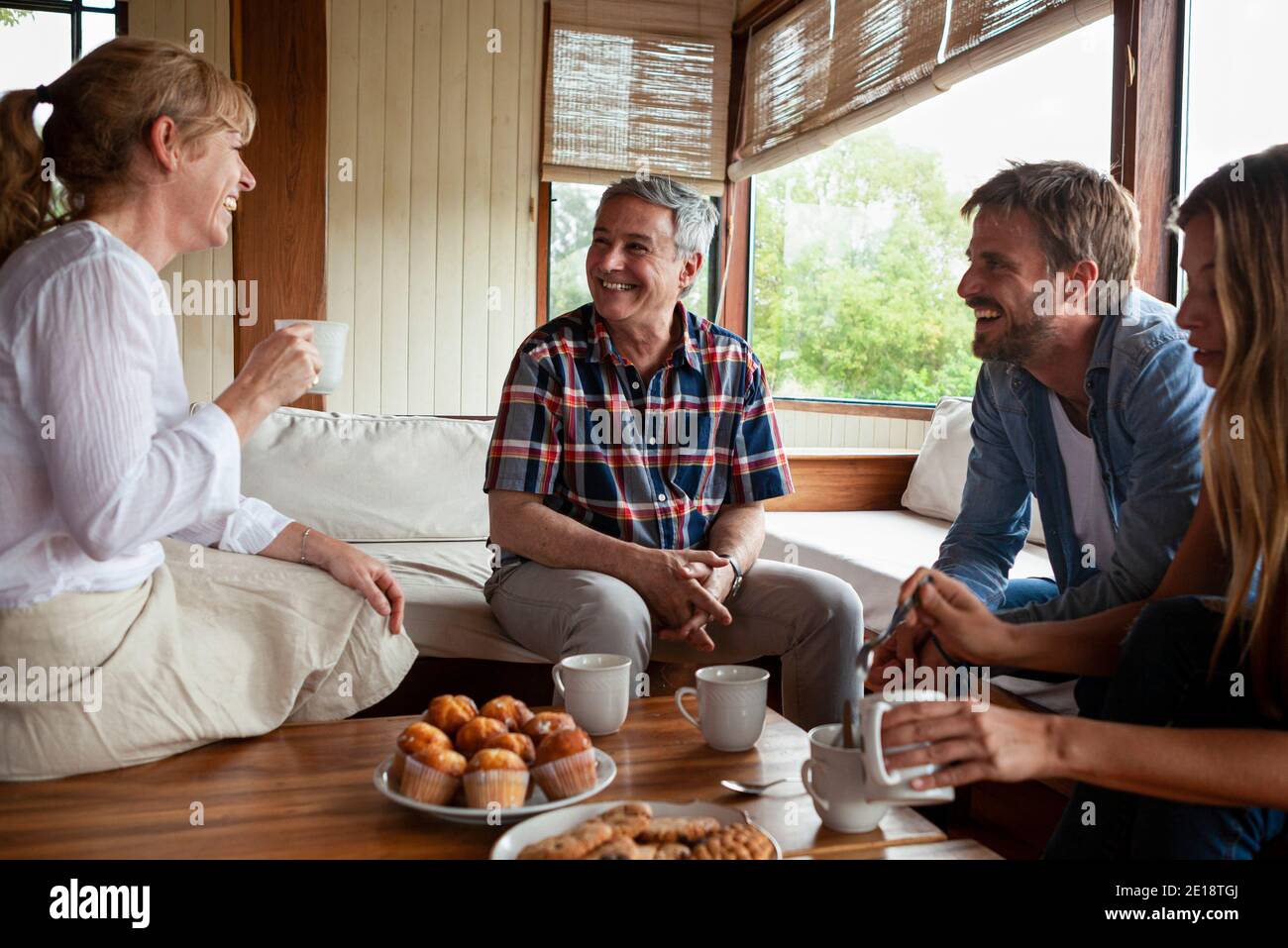 Son and mother looking home talking hi-res stock photography and images ...