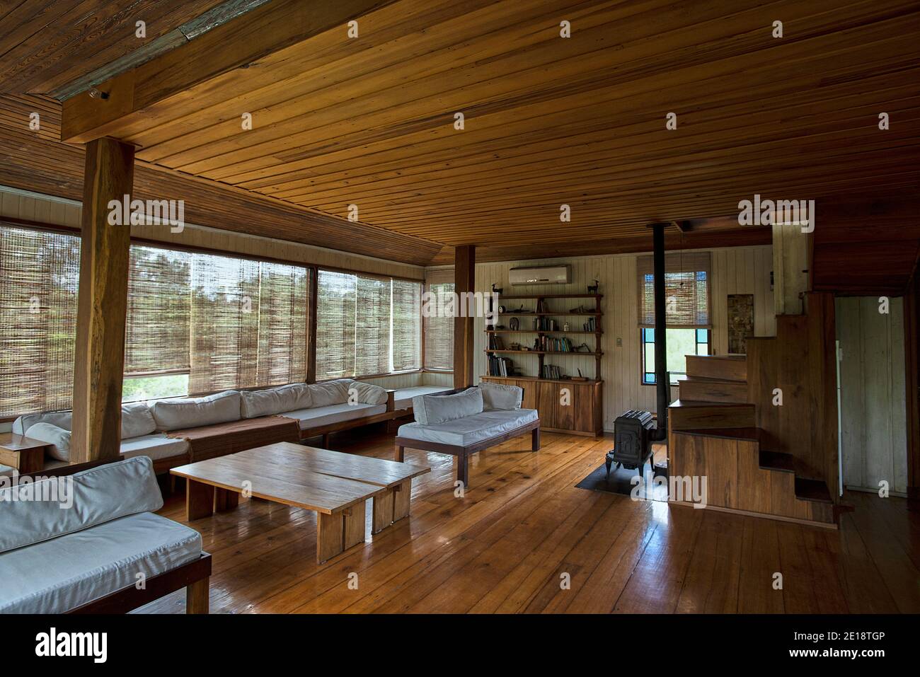 Interior view of stilt hut Stock Photo - Alamy