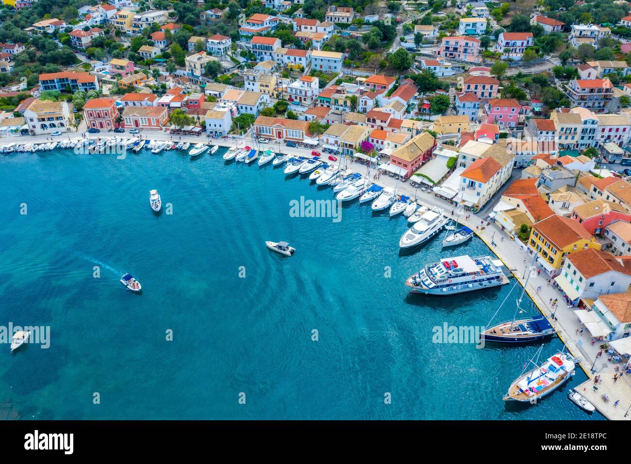 Aerial shot of the port of Paxoi in Greece Stock Photo - Alamy