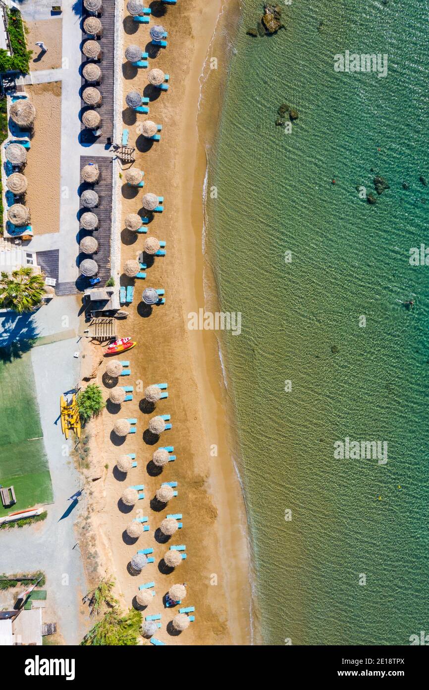Paradise sandy beach umbrellas sunbeds hi-res stock photography and ...