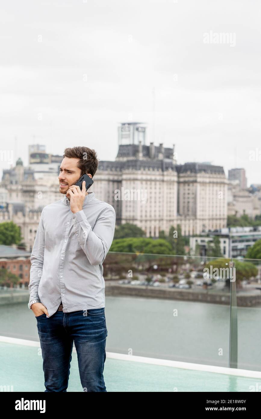 Man men male talking on mobile cell phone phones hi-res stock ...