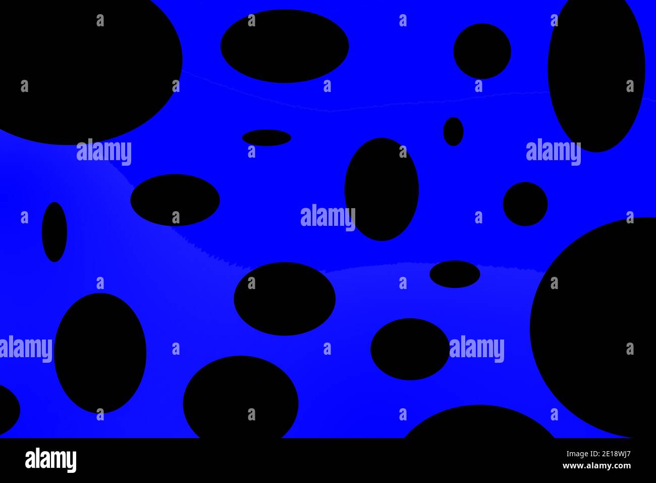 abstract blue background with lots of black ellipses Stock Photo - Alamy