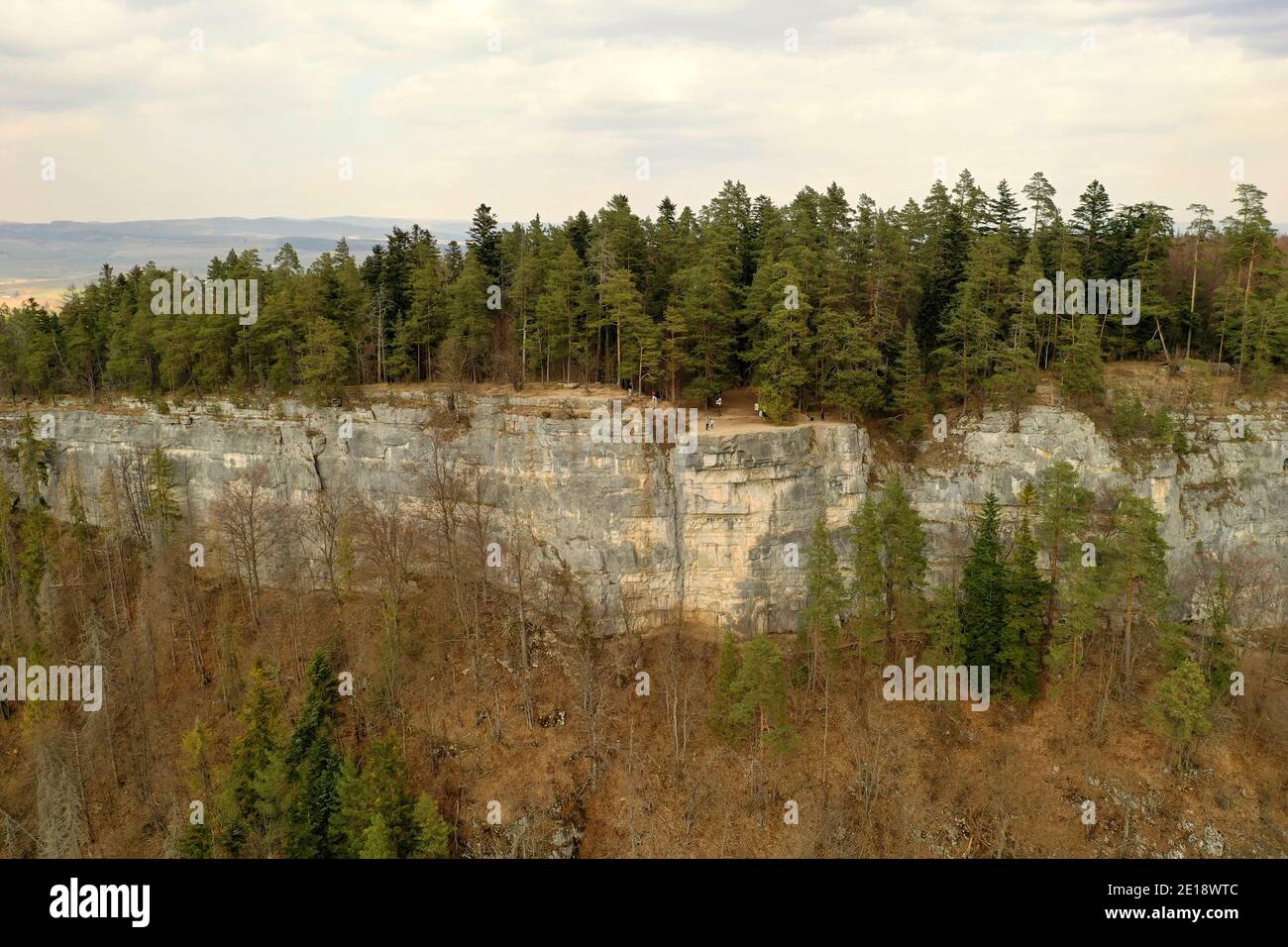 Aerial view of Slovak Paradise in the village of Spisske Tomasovce in ...