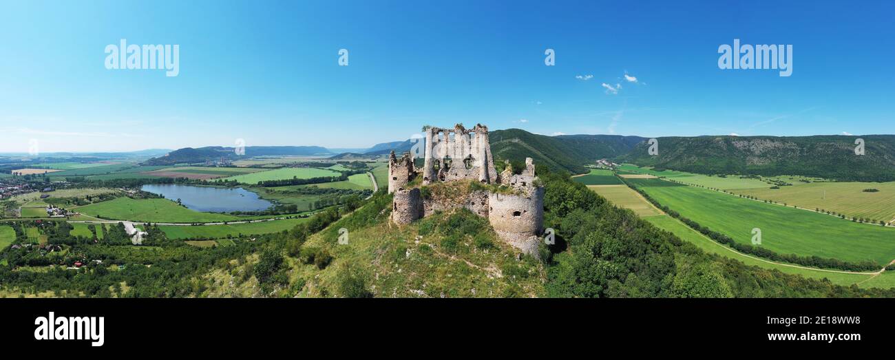 Aerial view of castle in Turna nad Bodvou village in Slovakia Stock ...