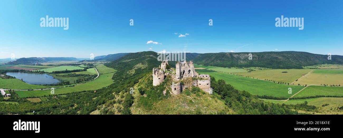 Aerial view of castle in Turna nad Bodvou village in Slovakia Stock ...