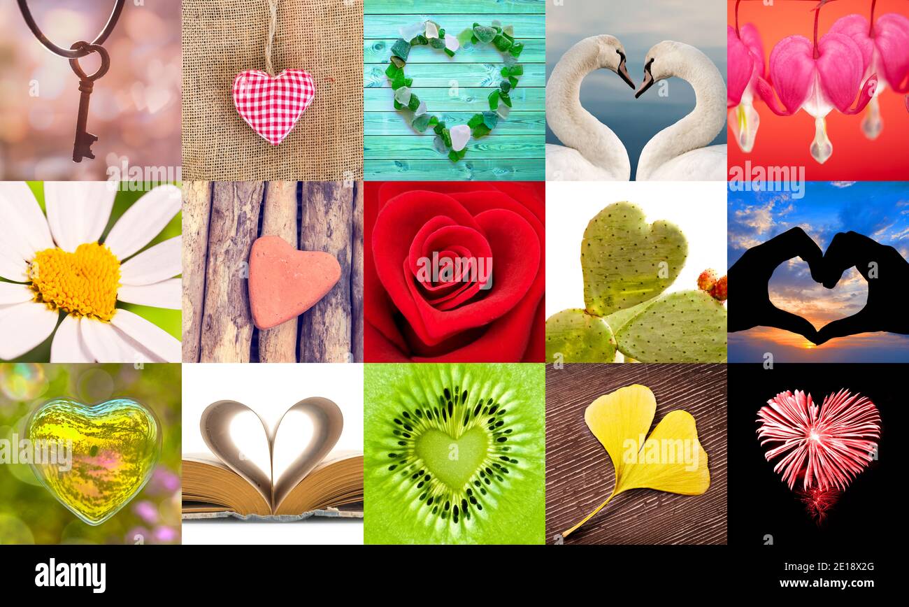 Collection of hearts, love and valentines day concept Stock Photo - Alamy