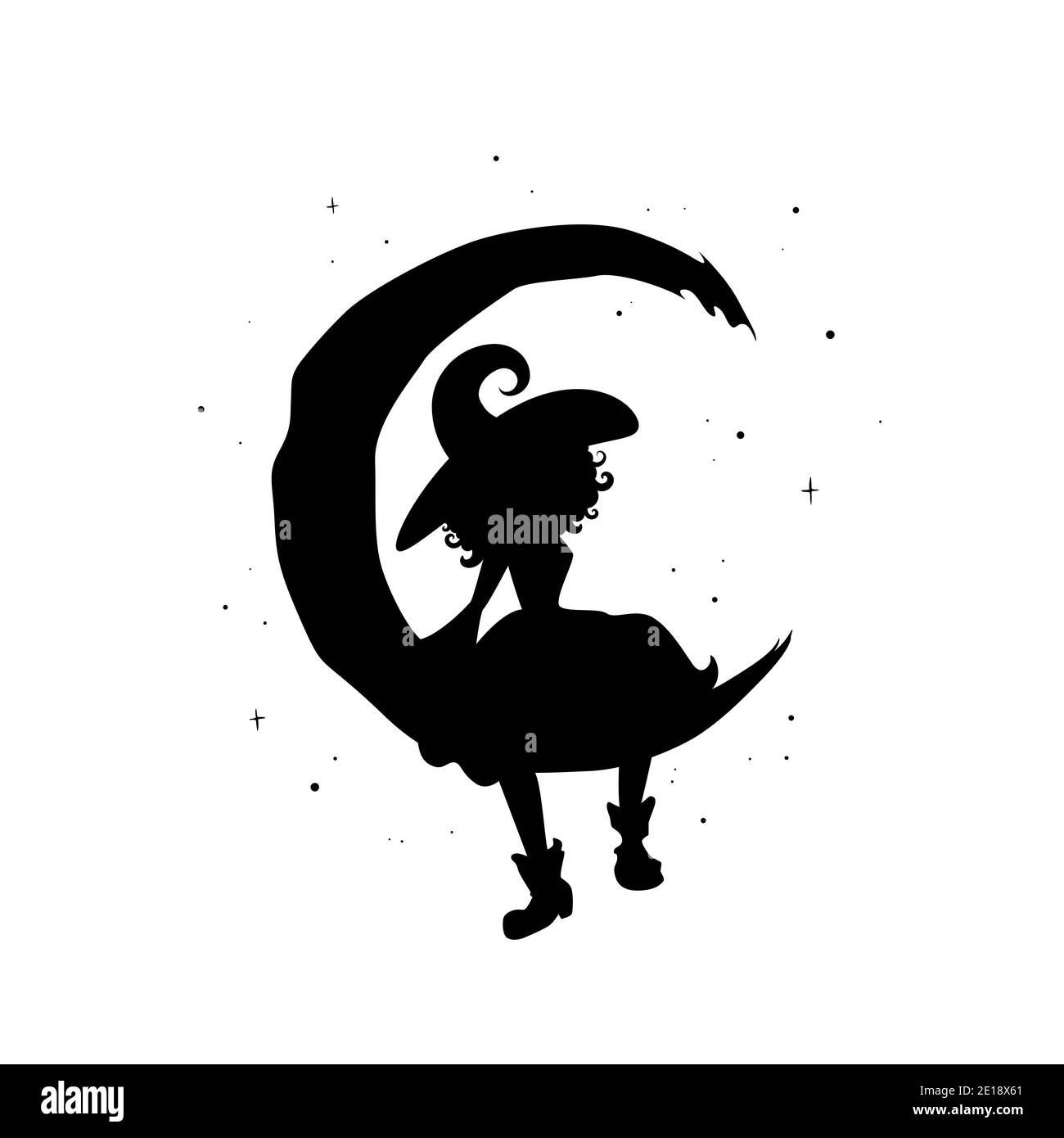 Girl moon logo Cut Out Stock Images & Pictures - Alamy