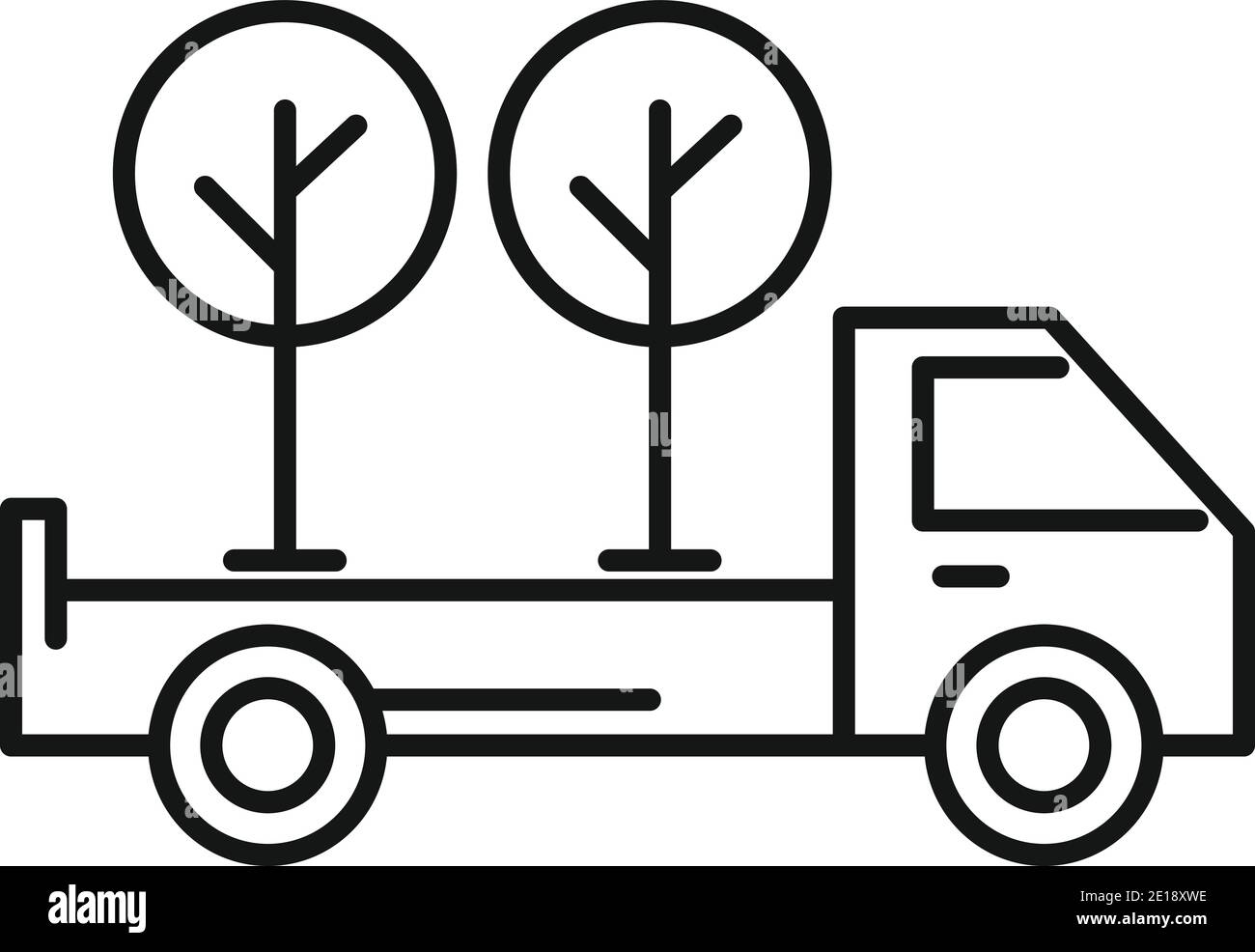 Truck with tree plants icon, outline style Stock Vector Image & Art - Alamy