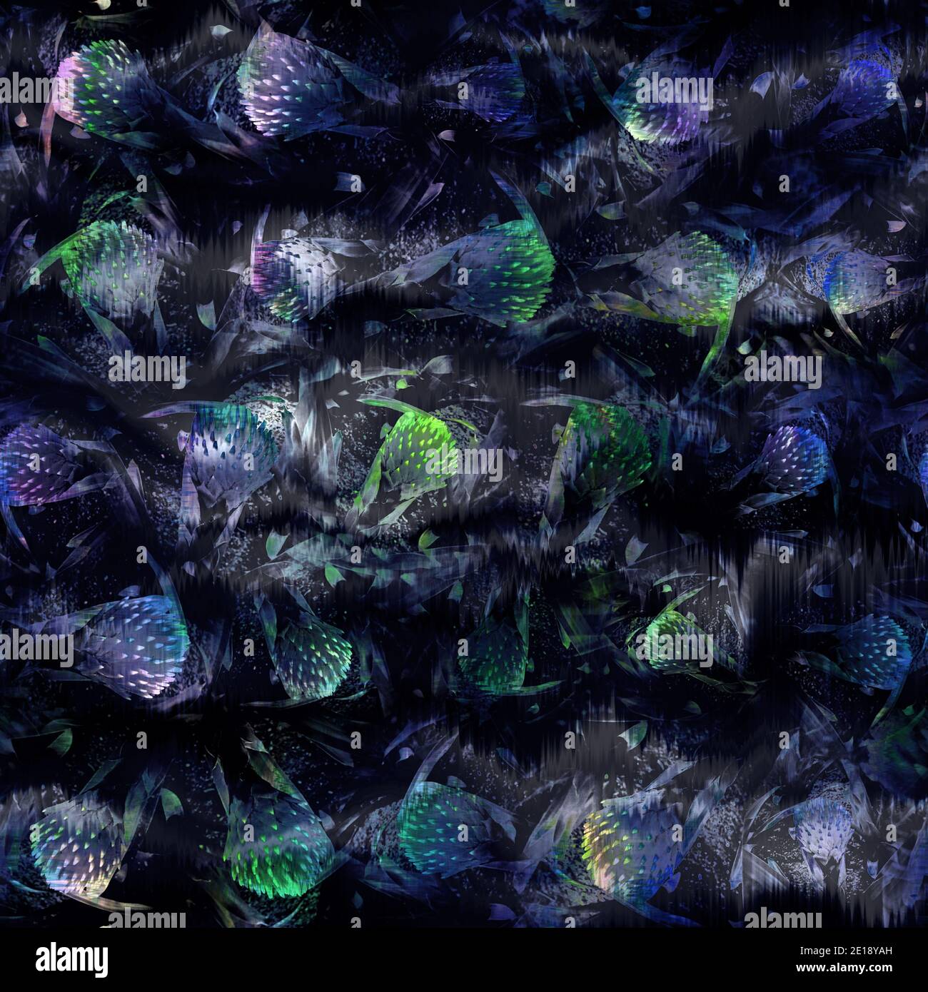 Seamless abstract color blobs with floral overlay Stock Photo - Alamy