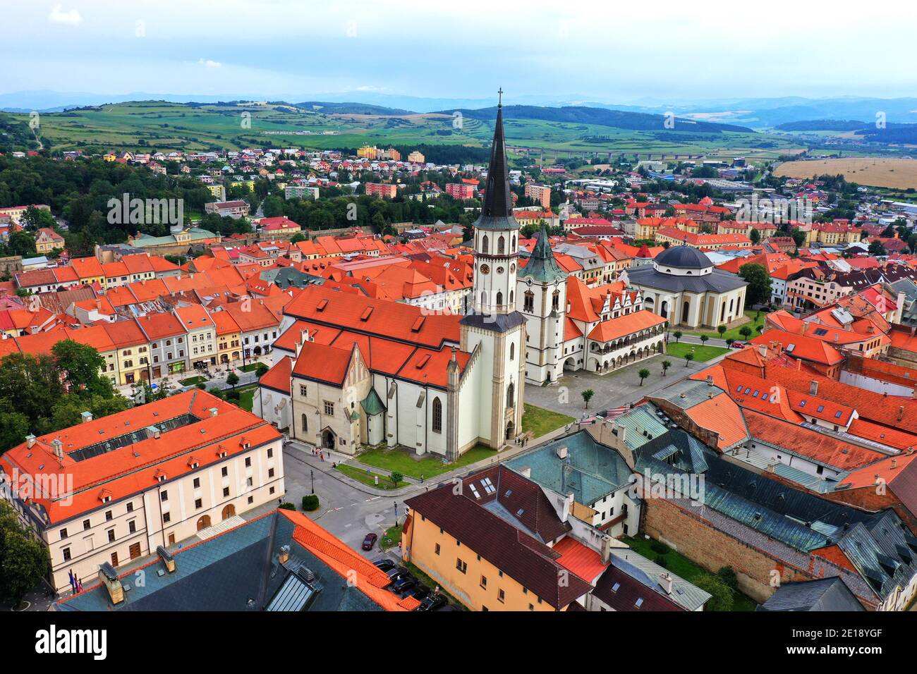Aerial view historic center levoca hi-res stock photography and images ...