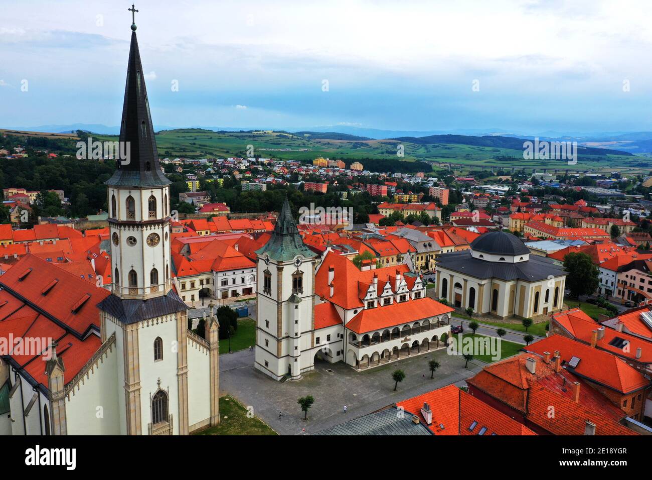 Aerial view of the historic center in Levoca, Slovakia Stock Photo - Alamy