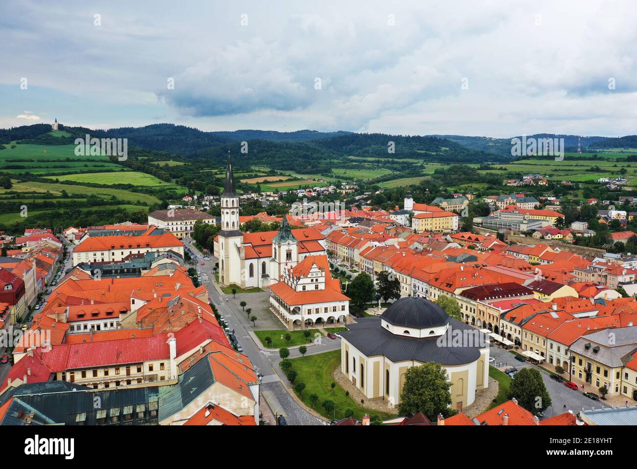 Aerial view historic center levoca hi-res stock photography and images ...