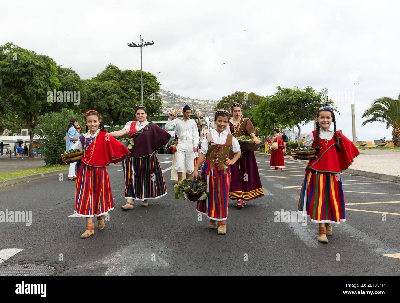 Group of people in traditional costume durnig historical and ...