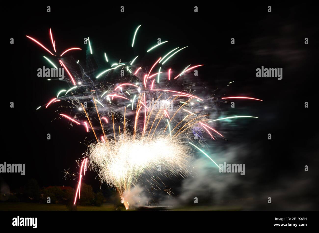 nice bright colorful fireworks in the night at a celebration Stock ...