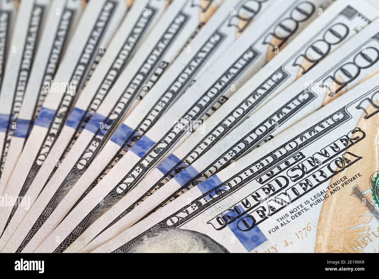 fan of 100 dollar bills for design purpose Stock Photo - Alamy