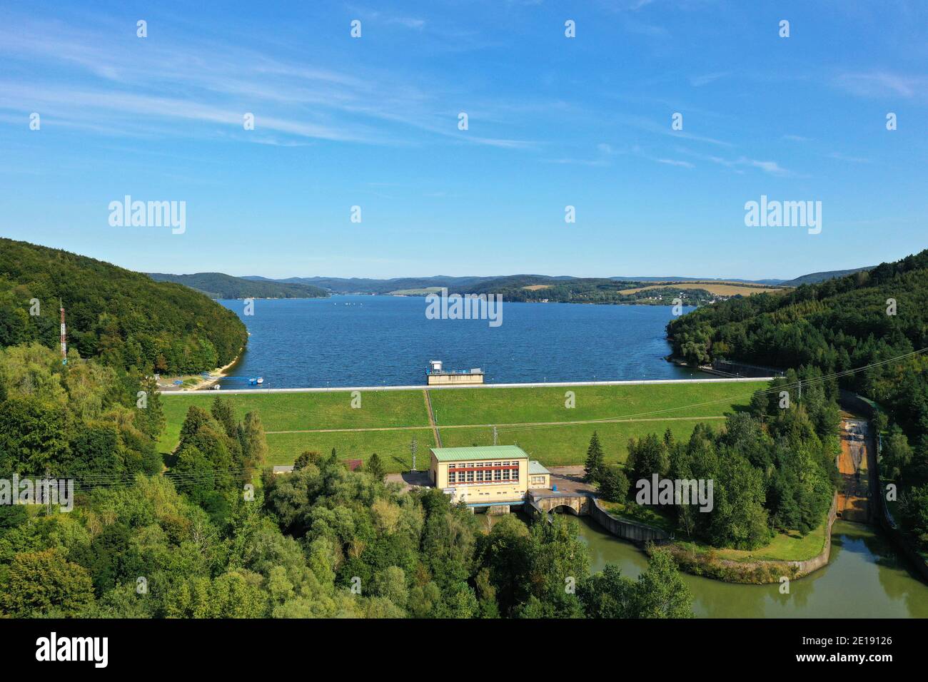 Aerial view of Velka Domasa water reservoir in Slovakia Stock Photo - Alamy