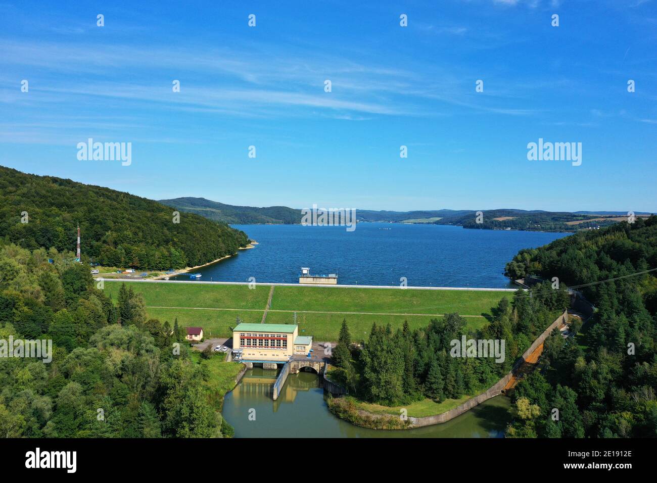 Aerial view of Velka Domasa water reservoir in Slovakia Stock Photo - Alamy