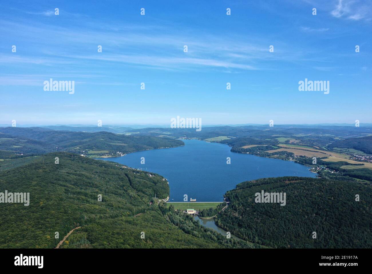 Aerial view of Velka Domasa water reservoir in Slovakia Stock Photo - Alamy