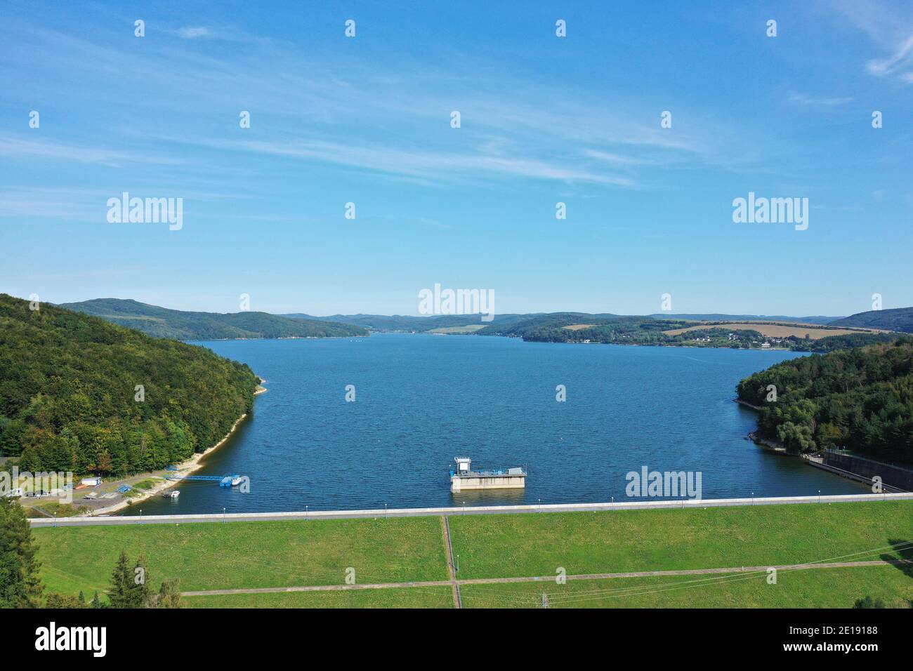 Aerial view of Velka Domasa water reservoir in Slovakia Stock Photo - Alamy