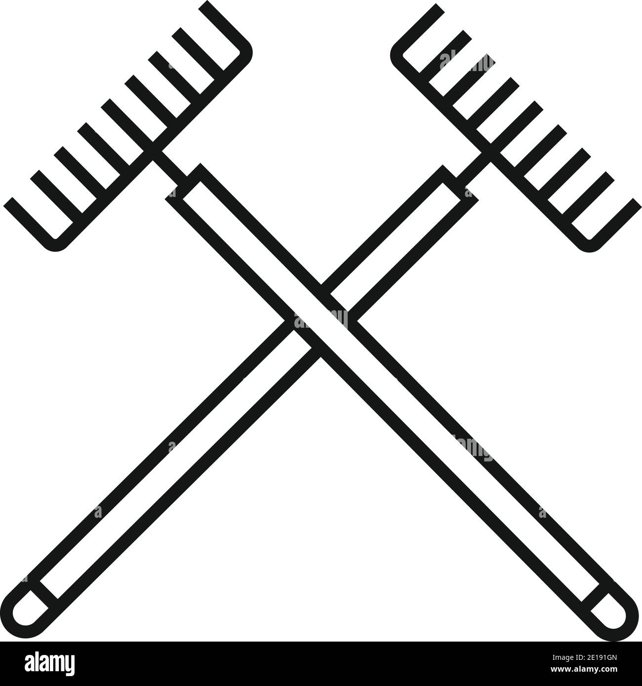 Crossed garden rake icon, outline style Stock Vector Image & Art - Alamy