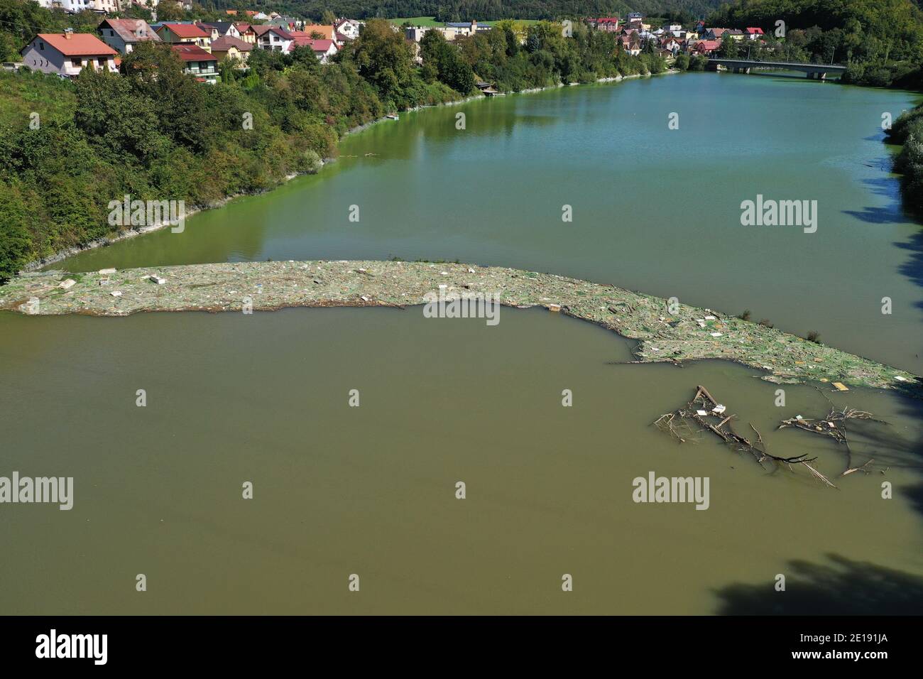 Aerial view of the polluted Ruzin reservoir in Slovakia Stock Photo - Alamy