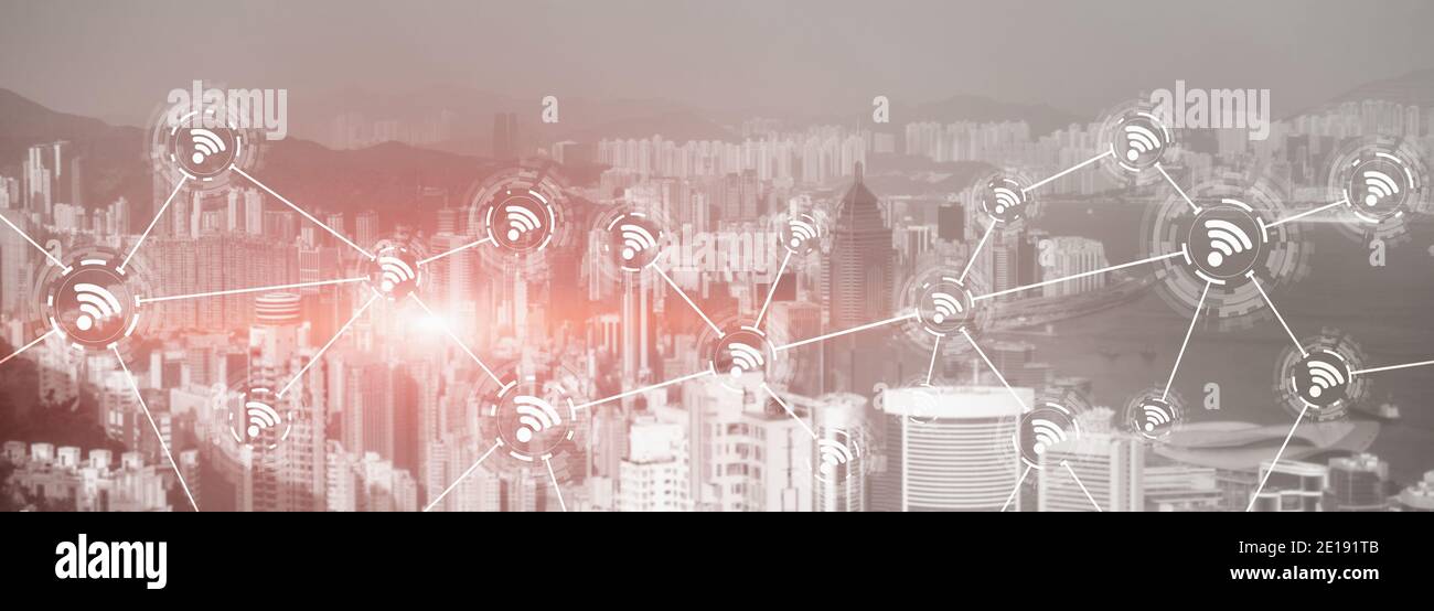 Wifi city communication technology fast internet connection 5g wireless ...
