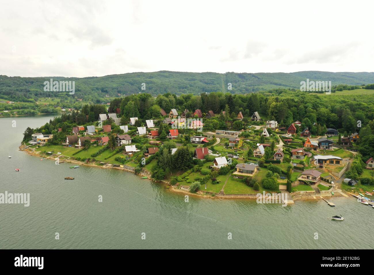 Aerial view of the Domasa reservoir in Slovakia Stock Photo - Alamy
